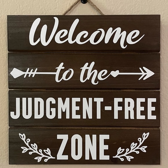 Wall Decor | 225 Farmhouse Sign Judgment Free Zone | Poshmark